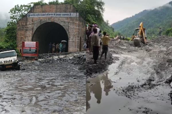 Landslide In Sonapur Blocks National Highway In Meghalaya