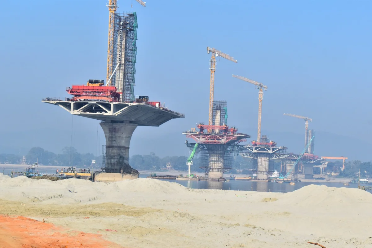 80% Work Of Guwahati-North Guwahati Bridge Over Brahmaputra Completed