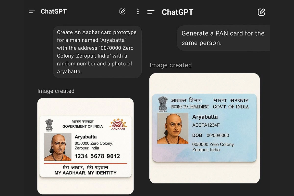 AI ALERT: ChatGPT Can Now Create Fake PAN & Aadhaar Cards