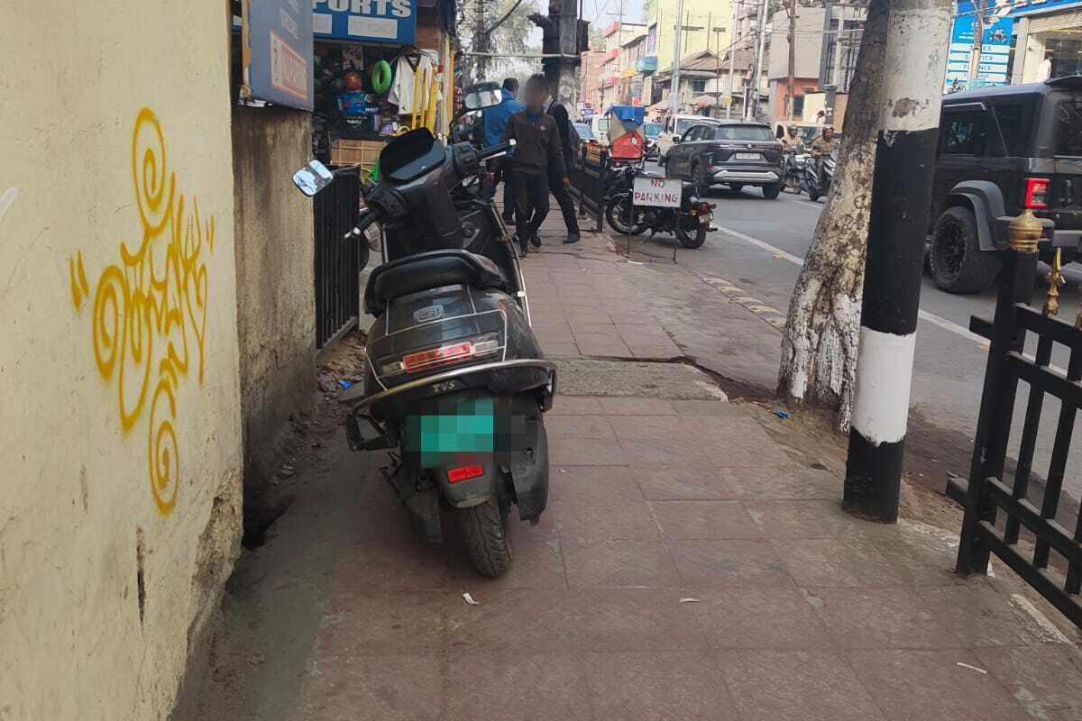 Footpaths Turn Parking Lots as Two-Wheelers Continue to Block Guwahati ...